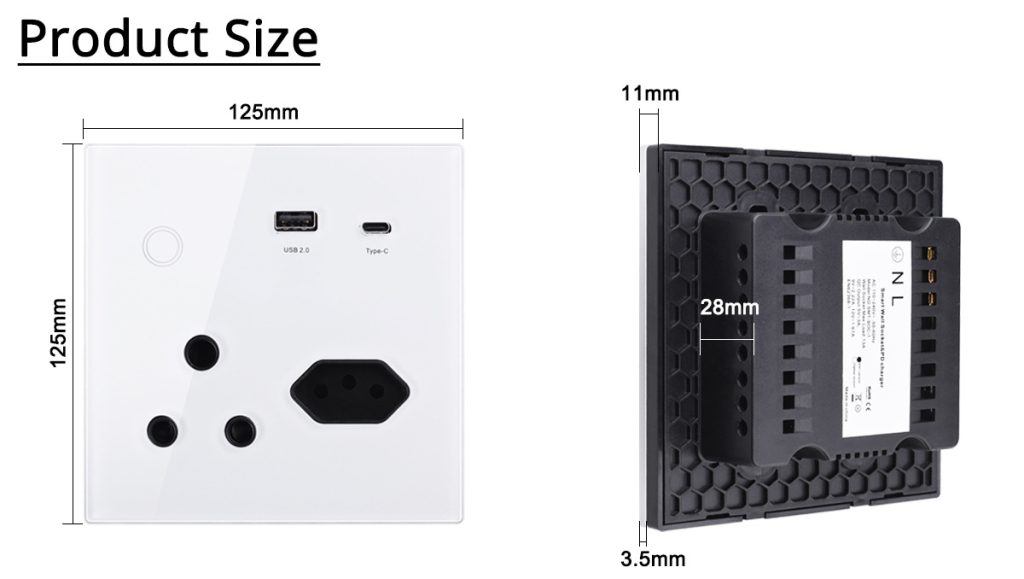 Smart Wall Socket With USB & Type C - OneB